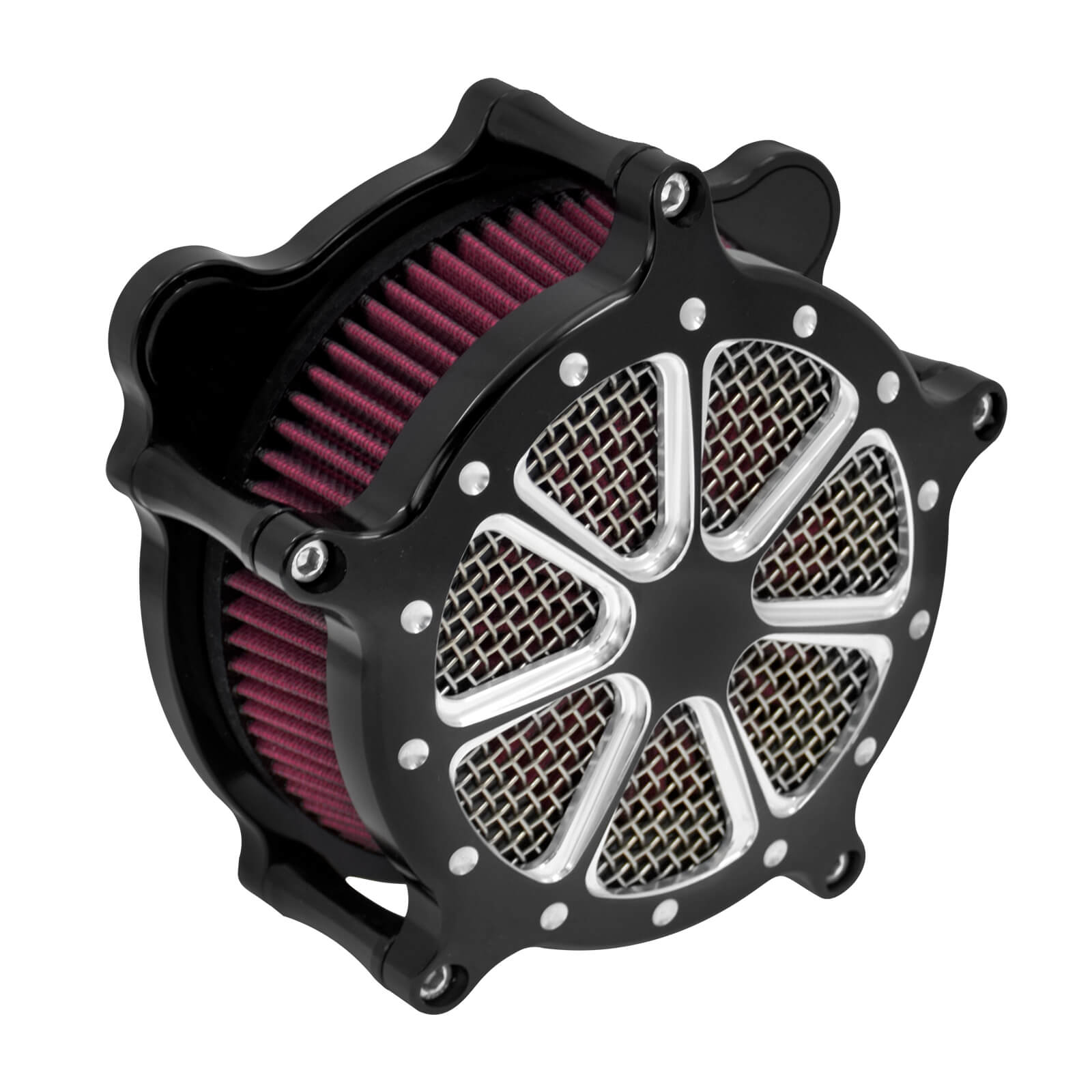 CNC Cut Air Cleaner Intake Filter For Touring '08-'16 Dyna '17 Black H