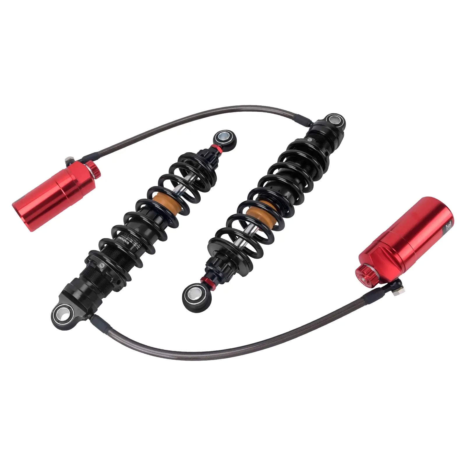 Motorcycle Rear Shocks Absorbers Suspension Red Remote Reservoir For H